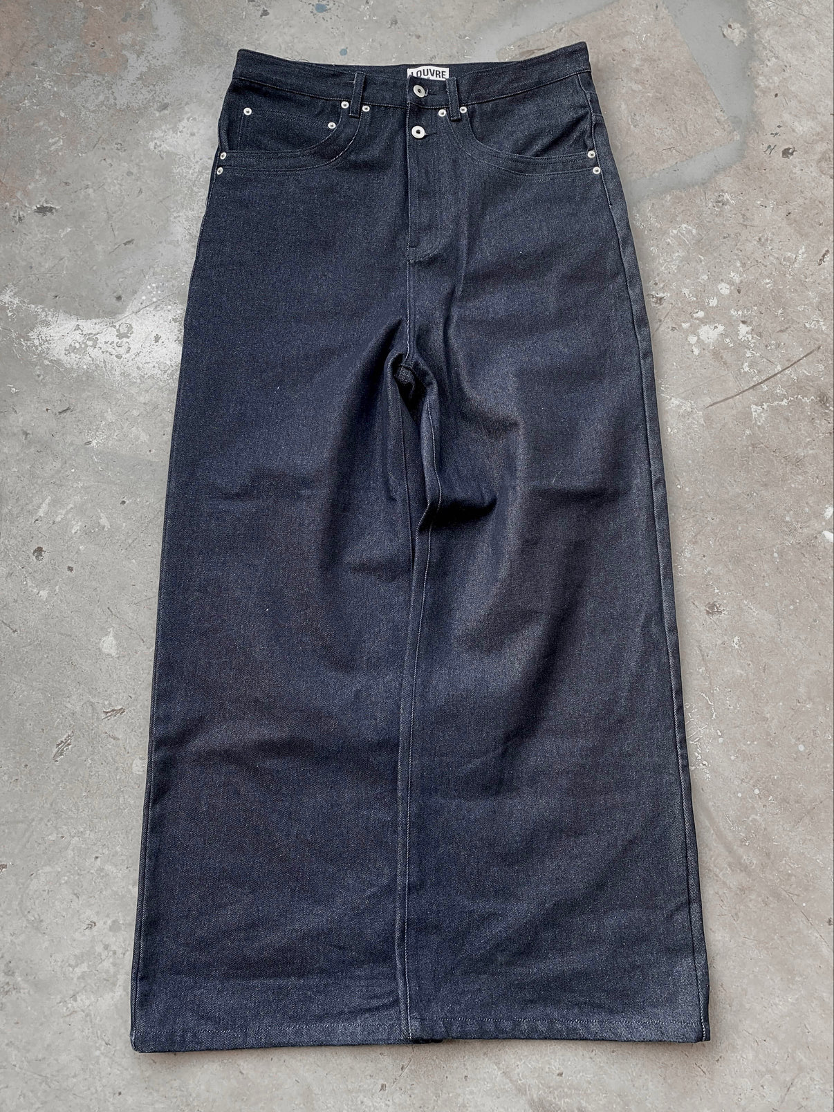 DOUBLE POCKET ULTRA BAGGY RAW DENIM – LOUVRE